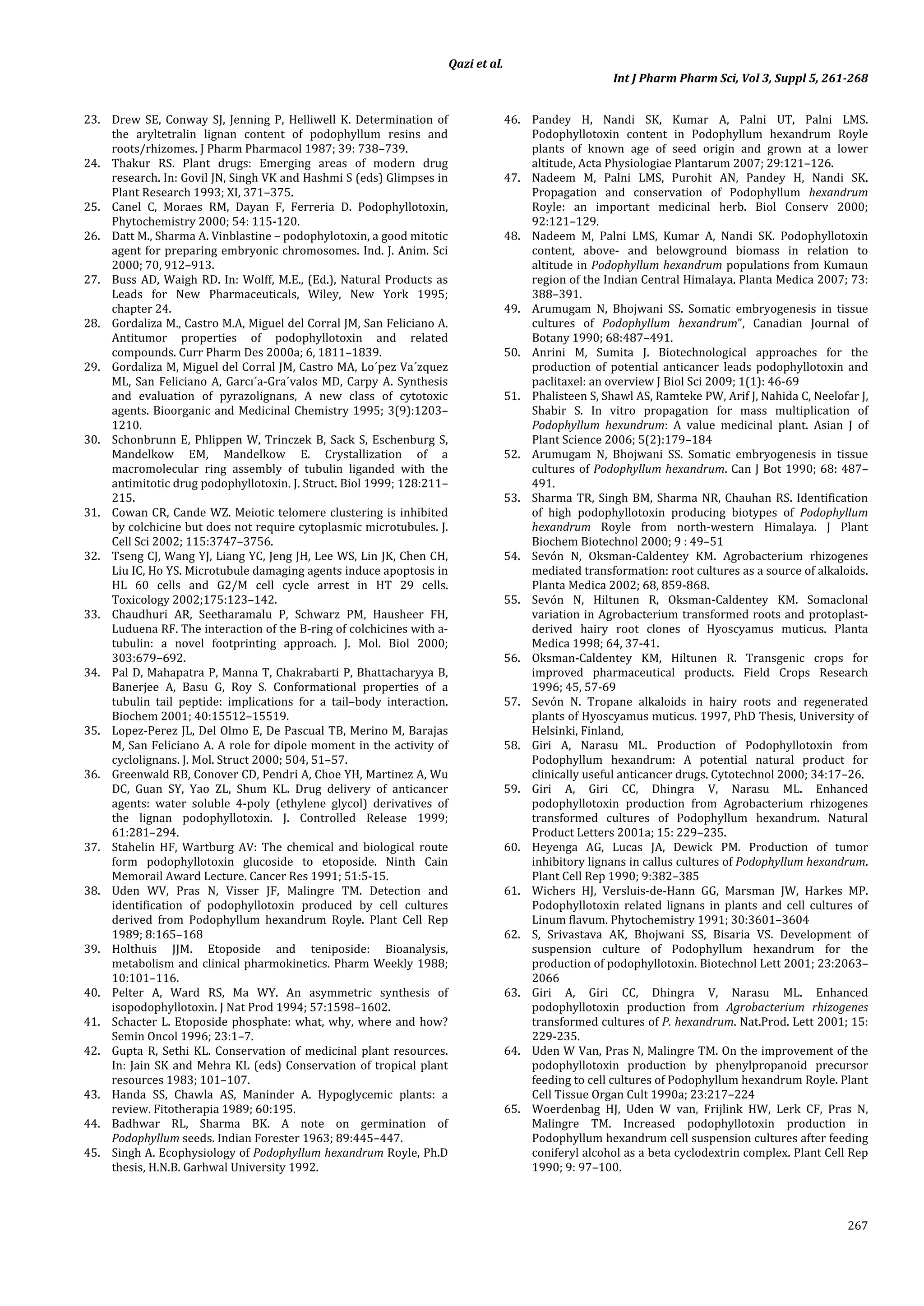 PODOPHYLLUM HEXANDRUM” | PDF