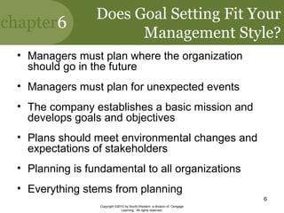 9e daft chapter_6_managerial_planning_and_goal_setting | PPT