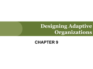 9e daft chapter_9_designing_adaptive_organizations | PPT