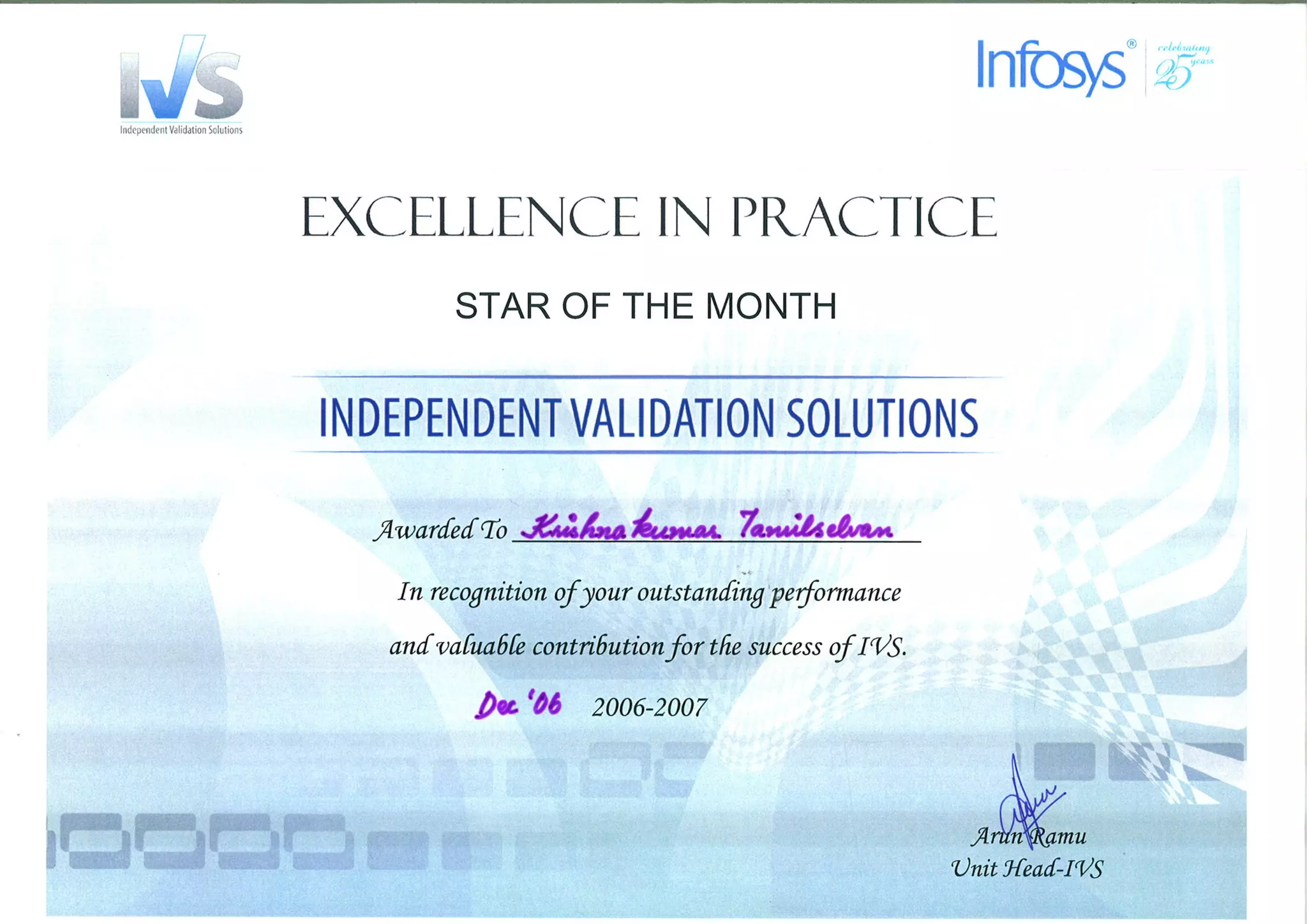 Infosys Recognition | PPT