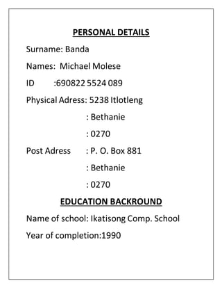 C. Vitae of Michael Banda(NW) | DOCX