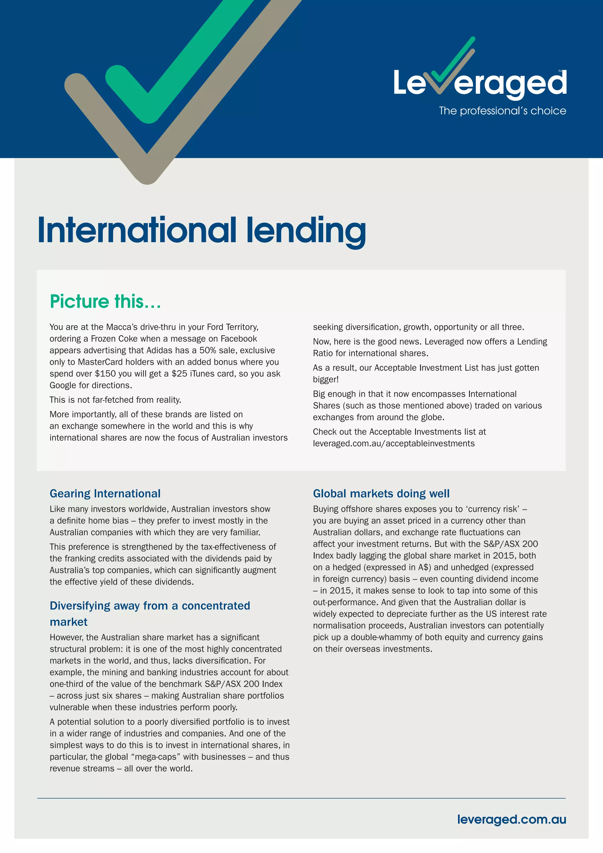 International Lending flyer | PDF