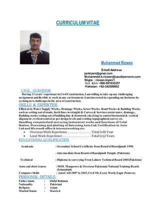 RIZWAN KIYANI CV 2 | DOCX | Civil Engineering Industry | Industries