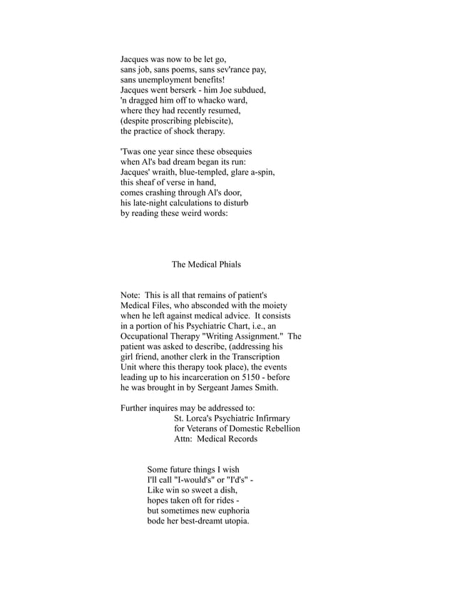 The Medical Phials (The Poem) | PDF