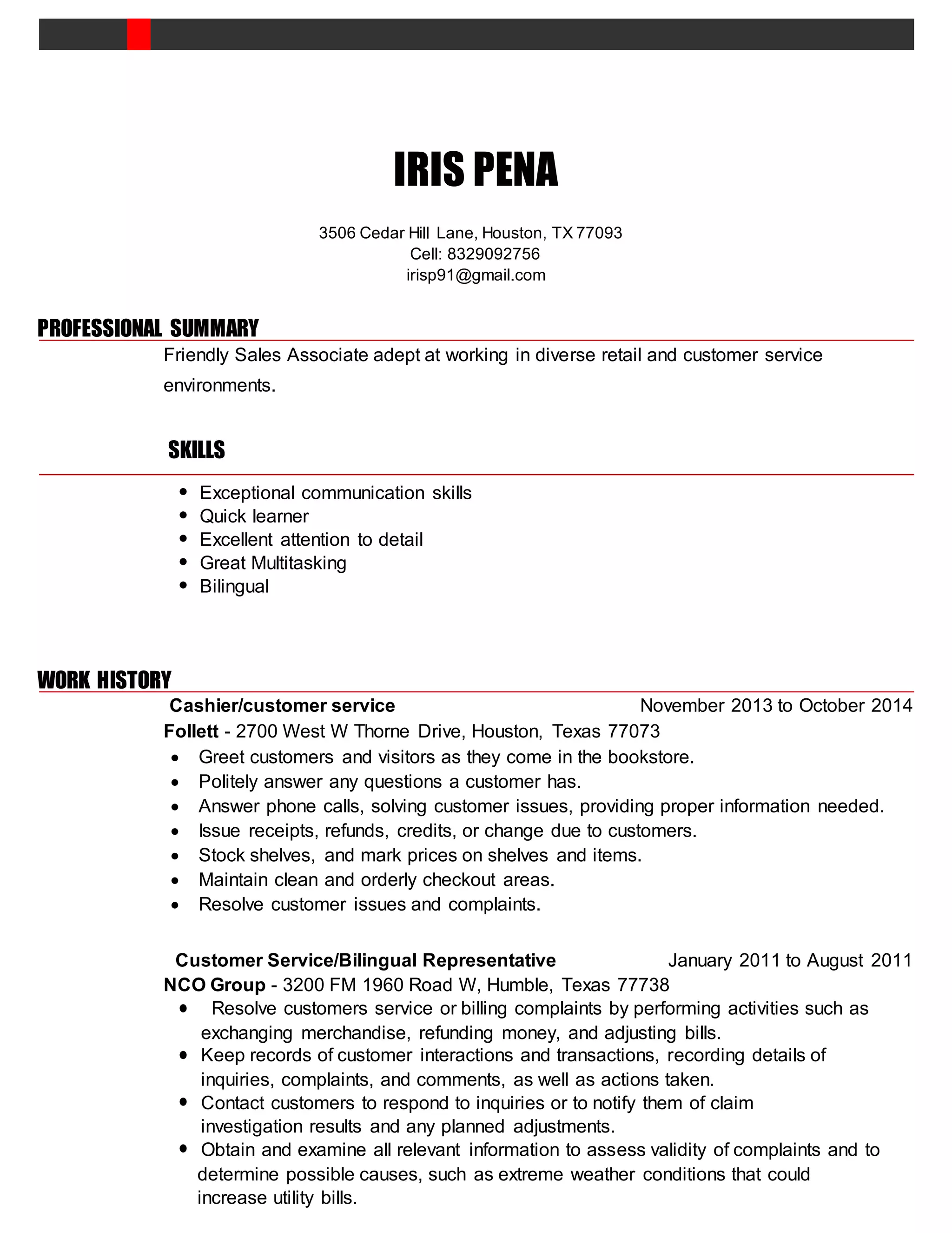 Iris Pena awesome resume | PDF