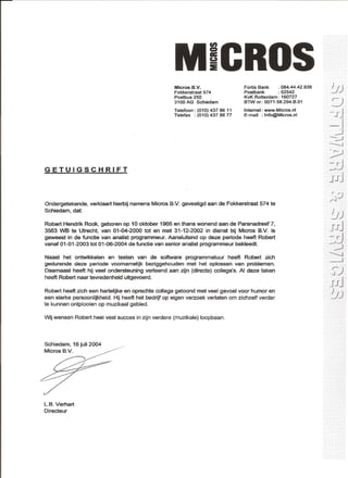 Micros getuigschrift | PDF