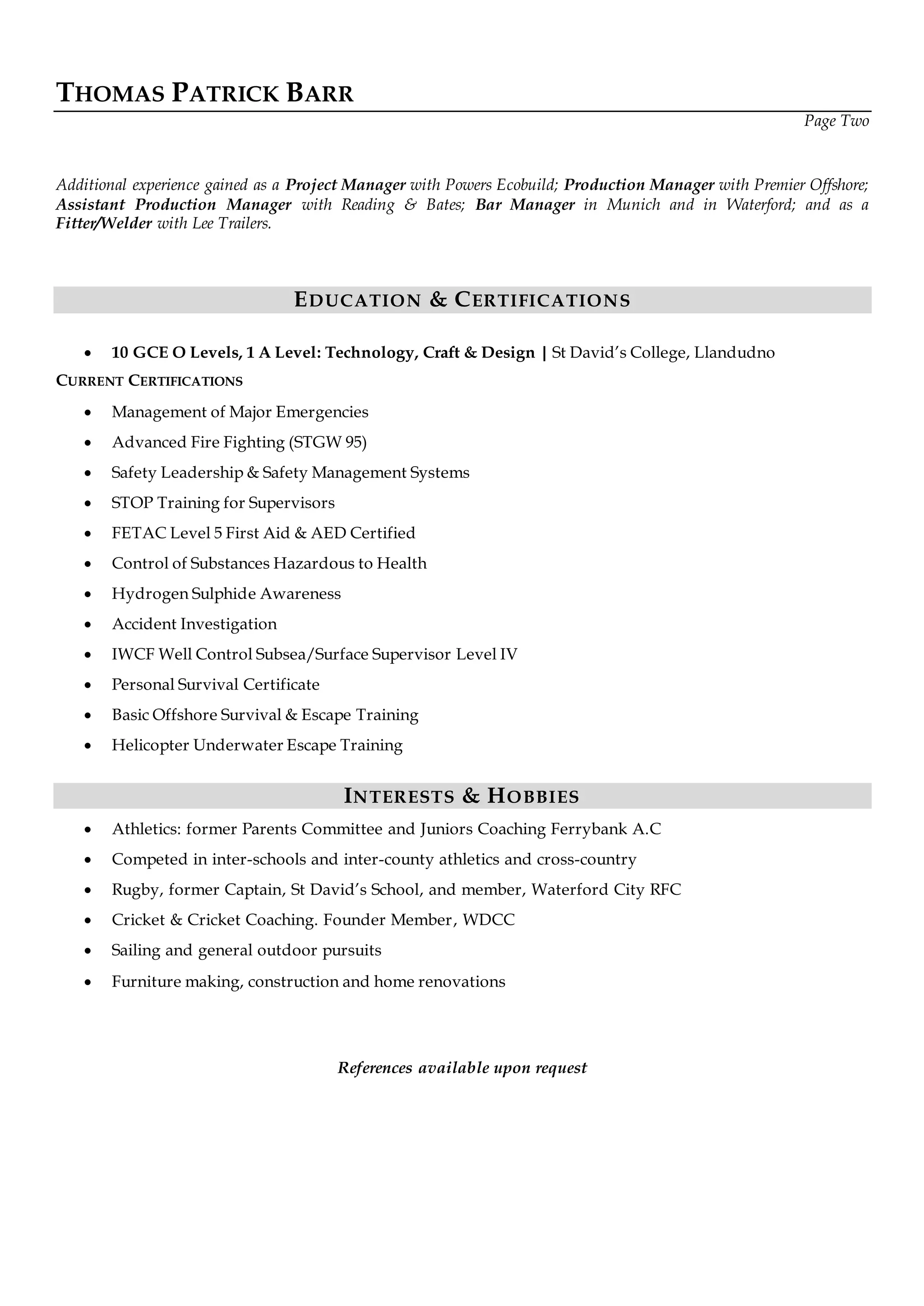 barr--thomas---cv | PDF