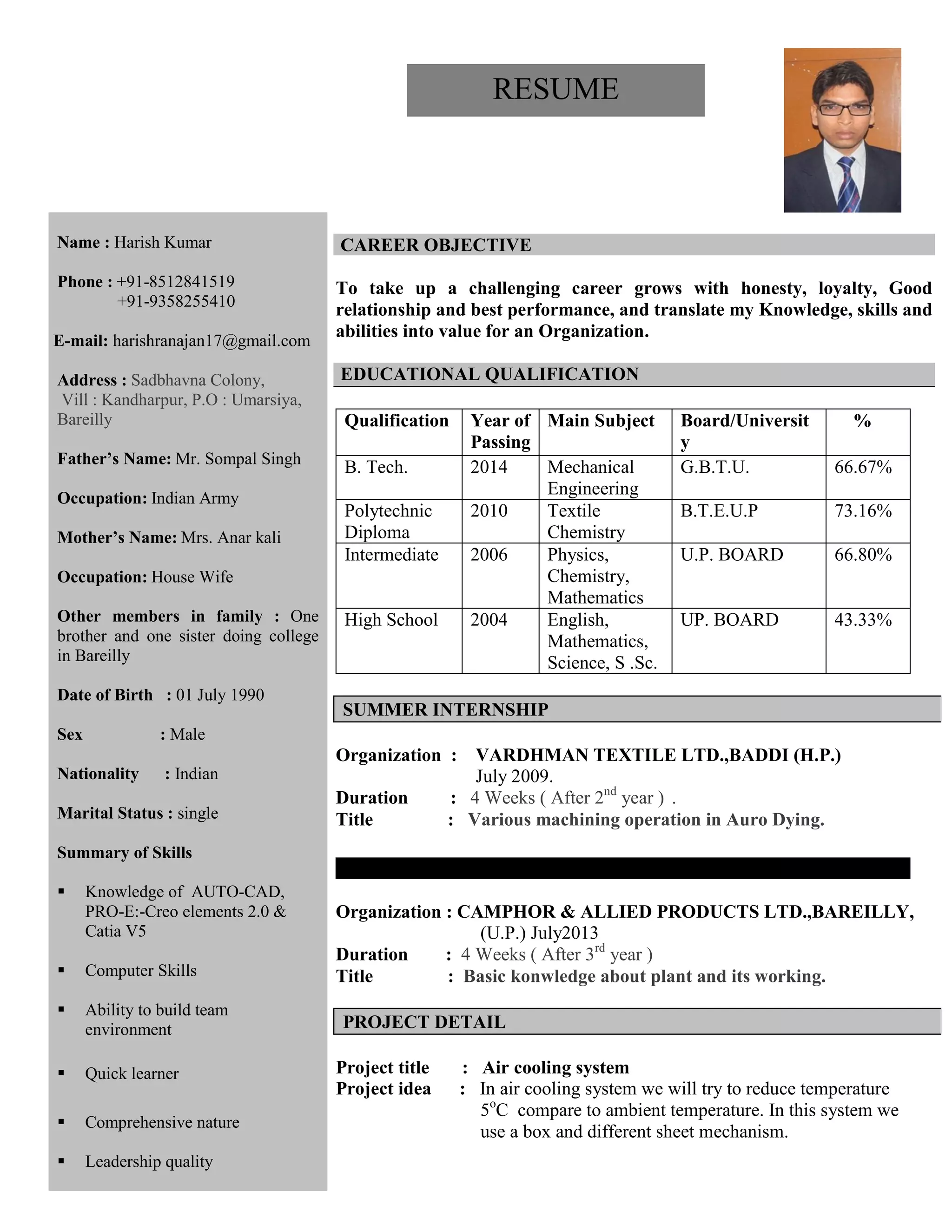 harish resume 01 | PDF