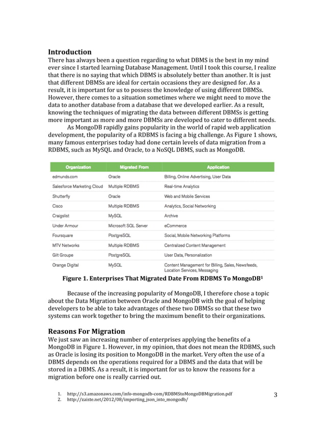 Data Migration Between MongoDB and Oracle | PDF