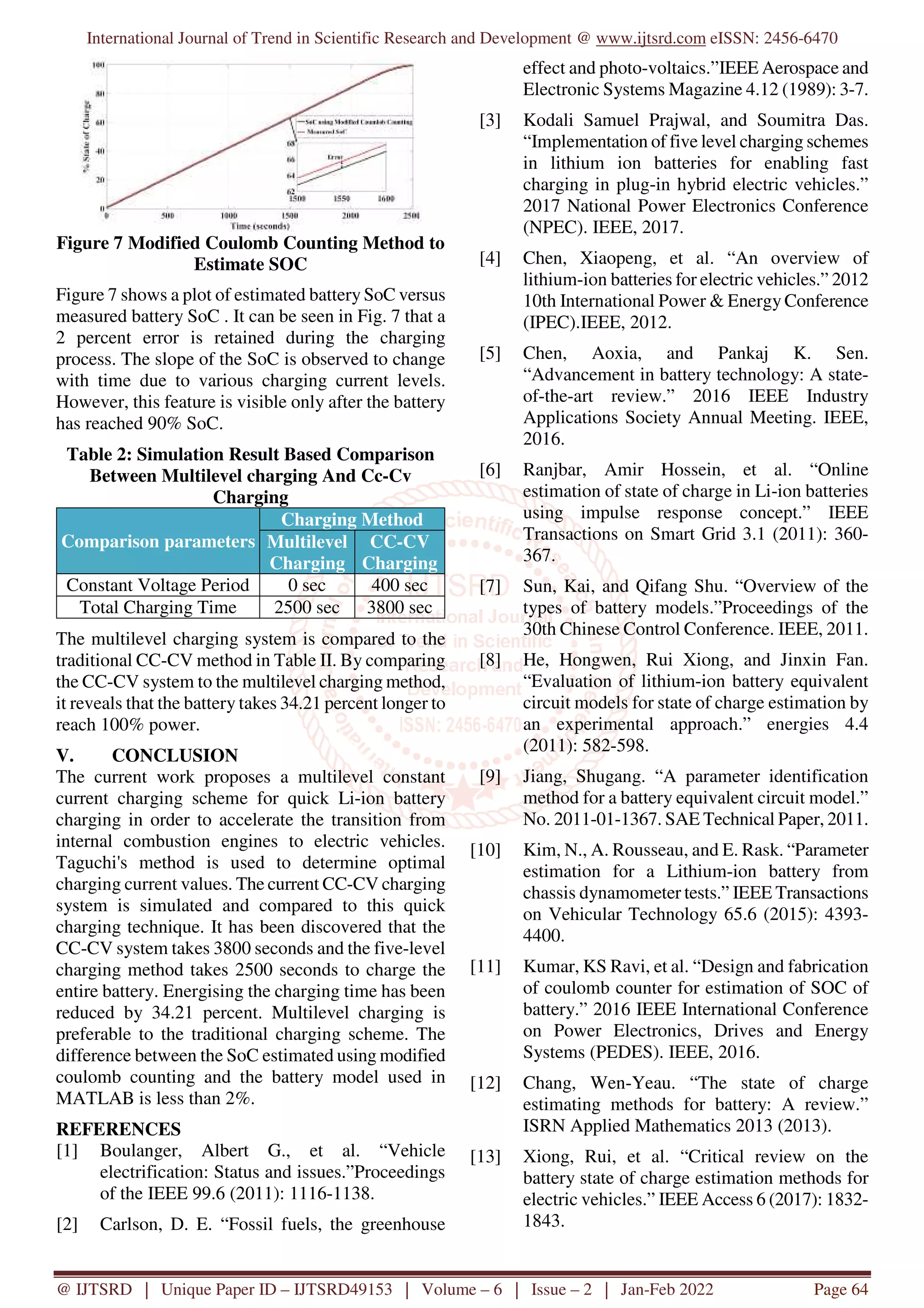 Electric Vehicles Battery Charging by Estimating SOC using Modified Coulomb Counting | PDF