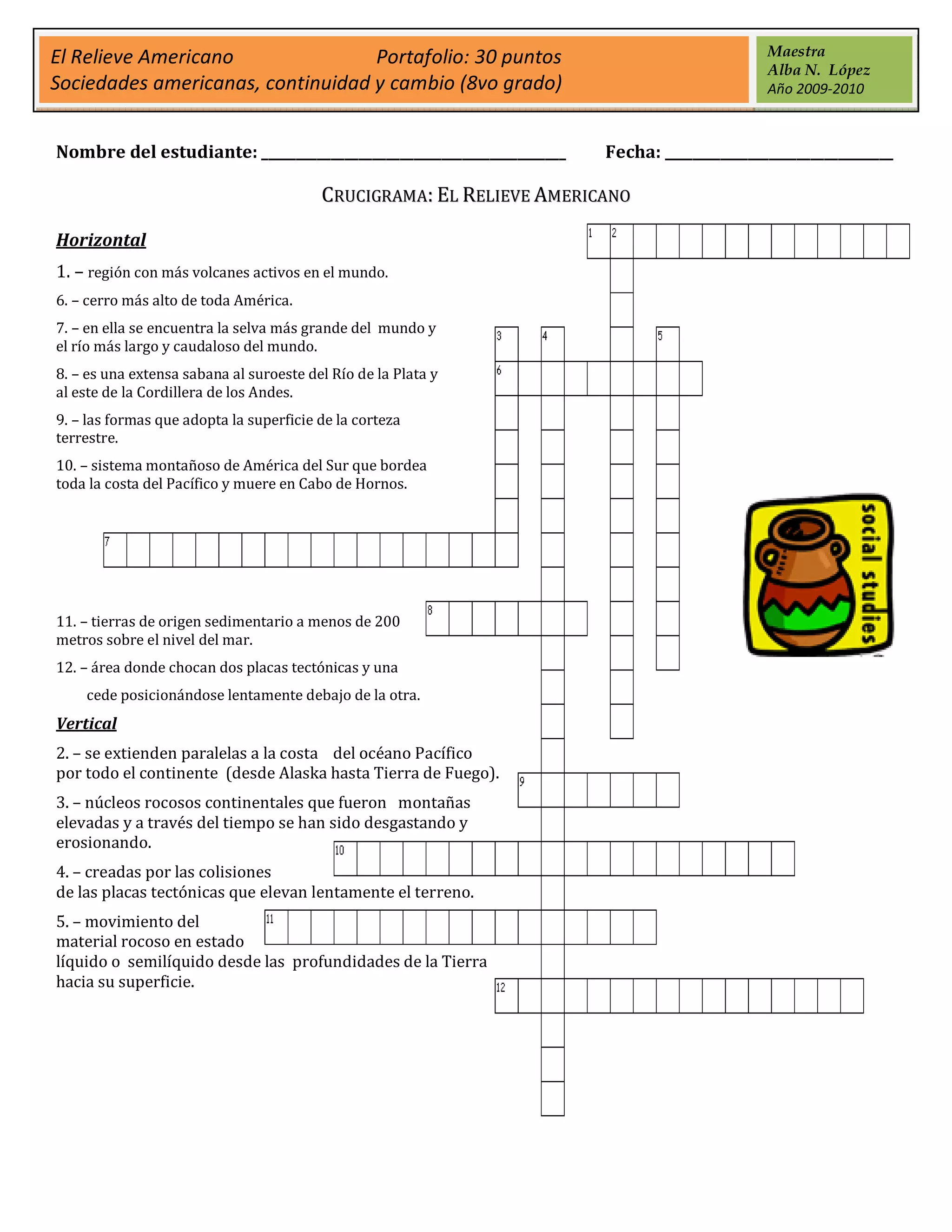 El Relieve Americano (Tarea en clase) | PDF