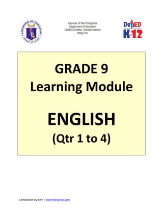 Grade 9 Learning Module in English - Complete | PDF
