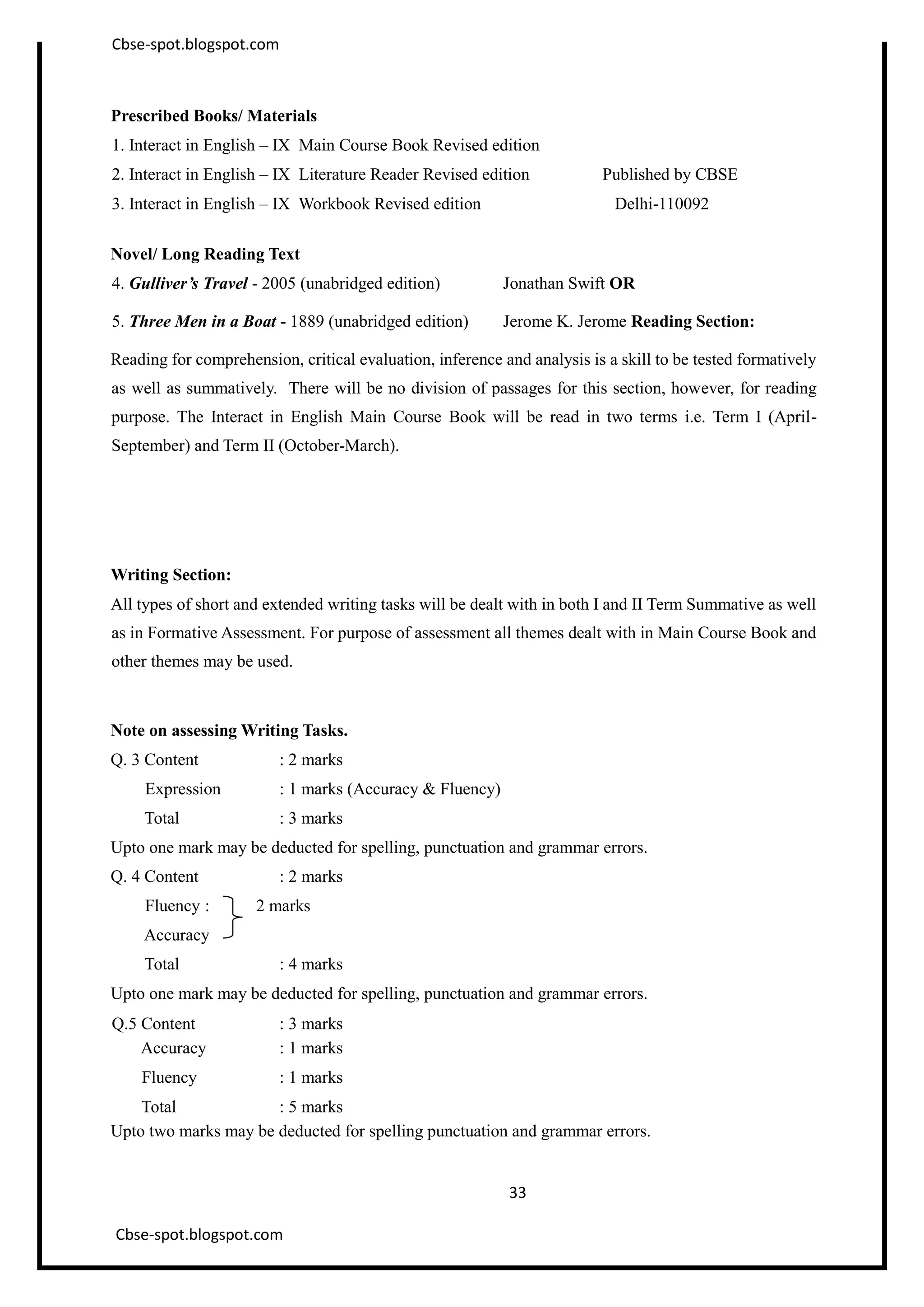 9th SA2 CBSE English sample paper | PDF | Standardized Testing ...