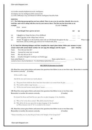 9th SA2 CBSE English sample paper | PDF | Standardized Testing ...