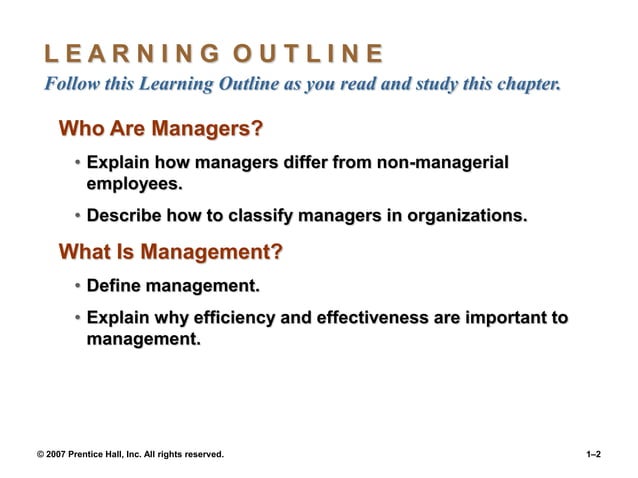 Principle of management Topic is Introduction to Organization and ...