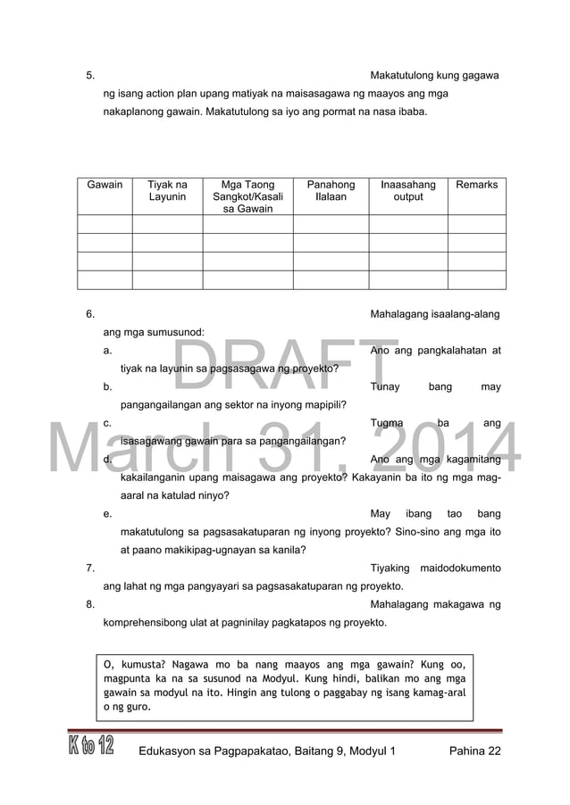 Grade 9 Learning Module in Edukasyon sa Pagpapakatao - Complete | PDF