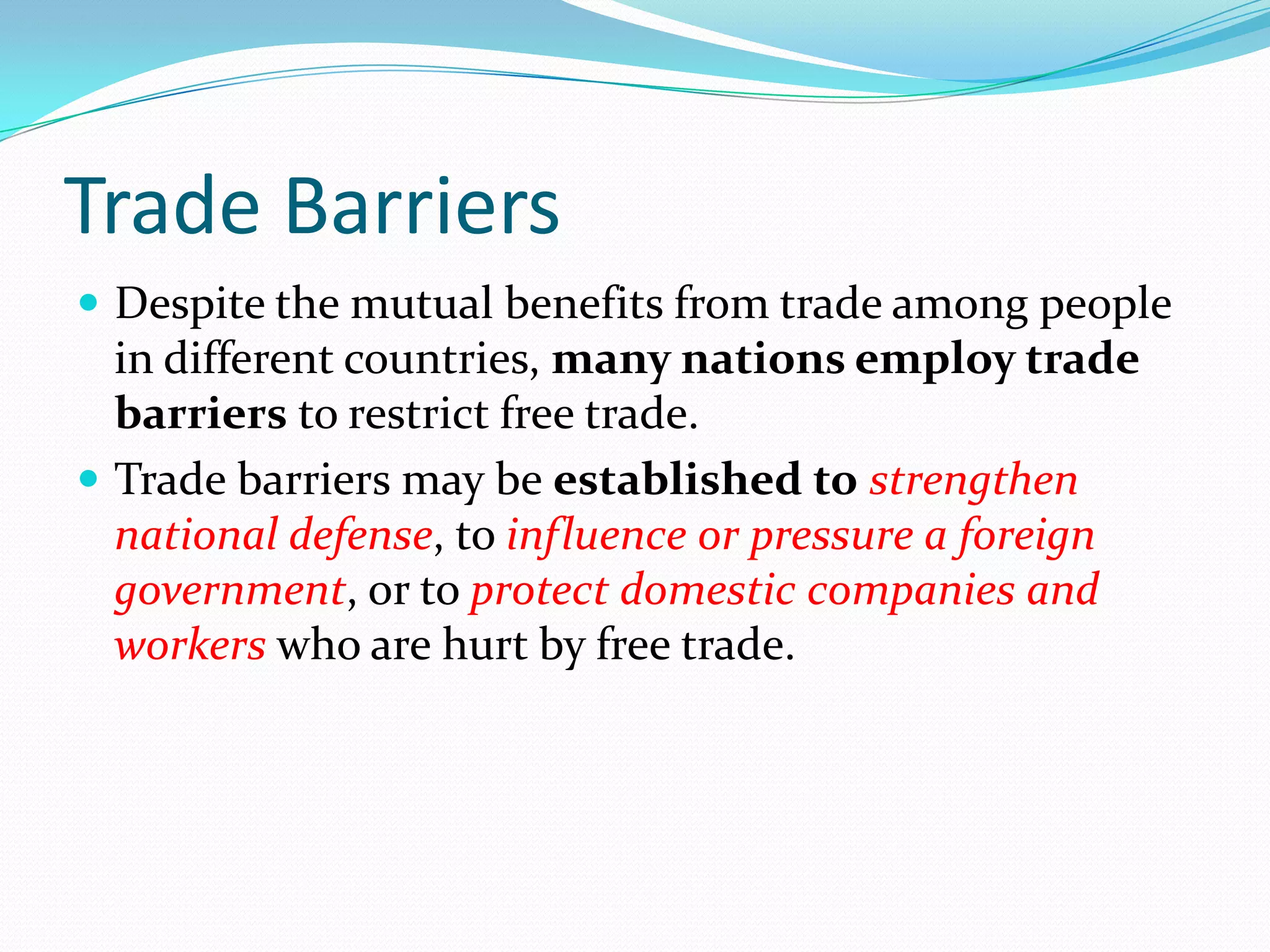 9e trade barriers | PPTX