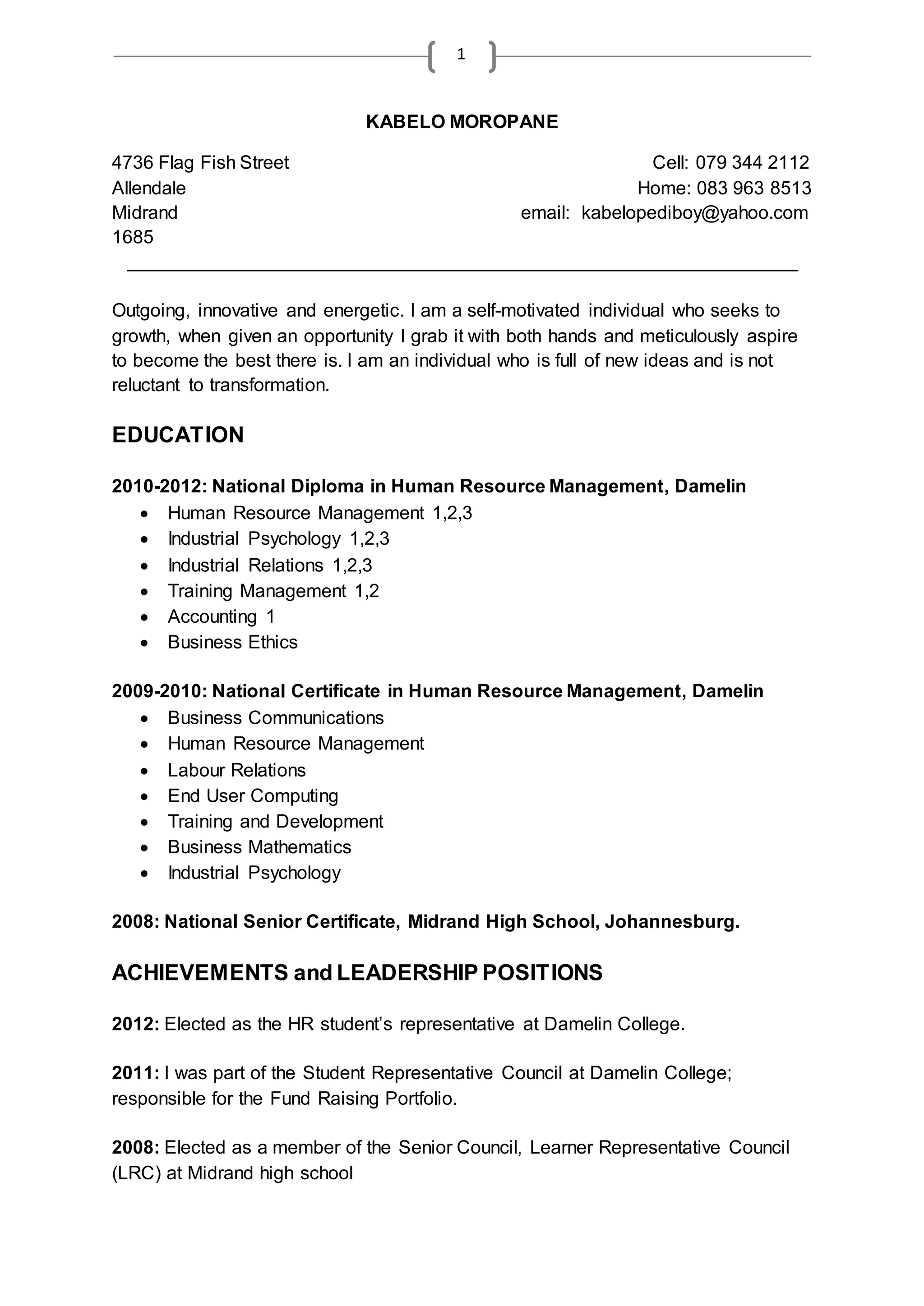 CV - Curriculum Vitae | DOCX