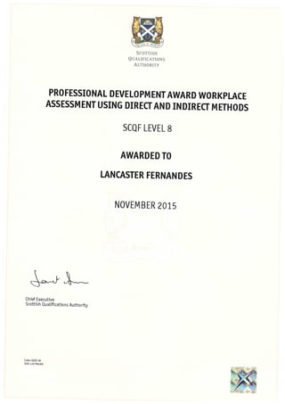 SQA -SCQF Level 8 certificate Assessor | PDF