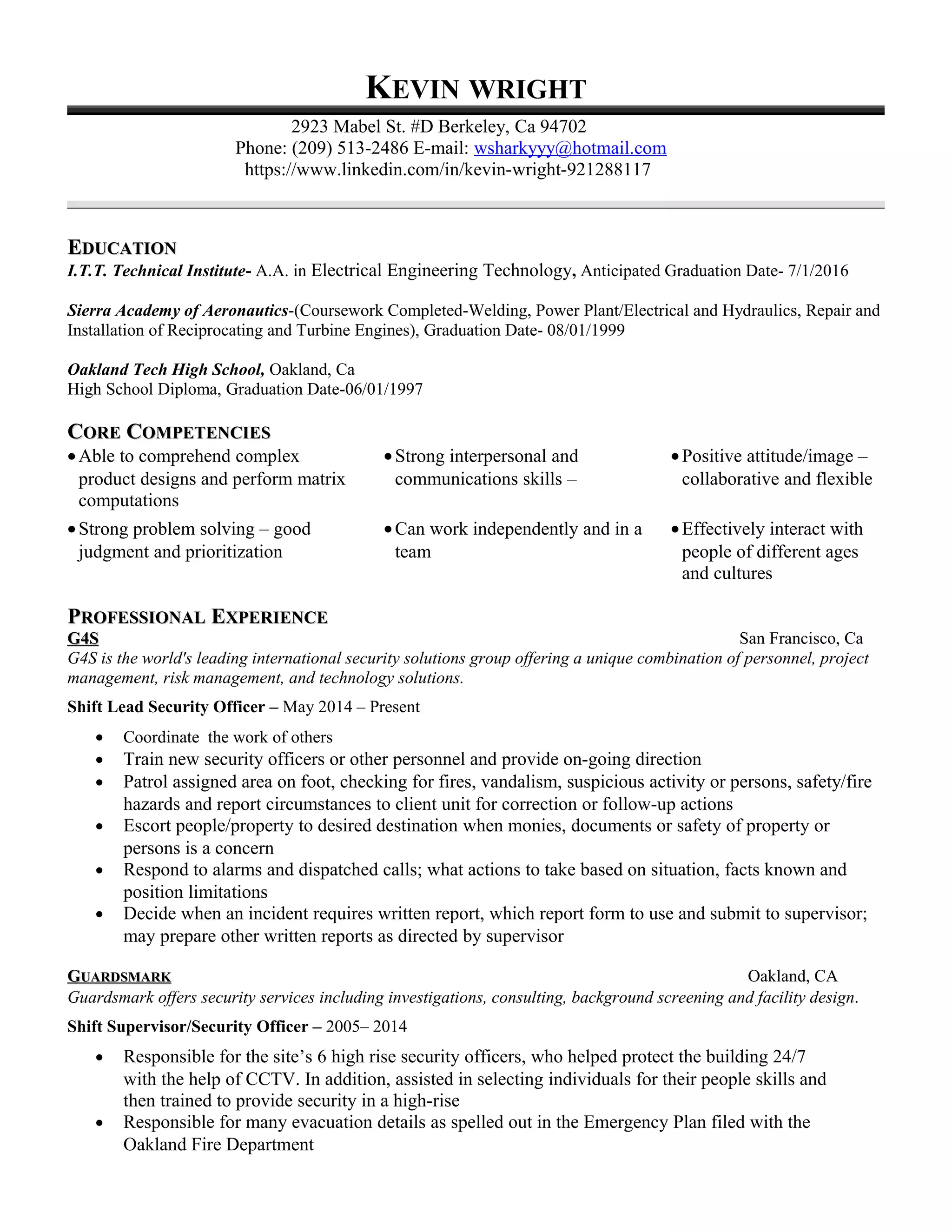Kevin updated resume3 | DOC