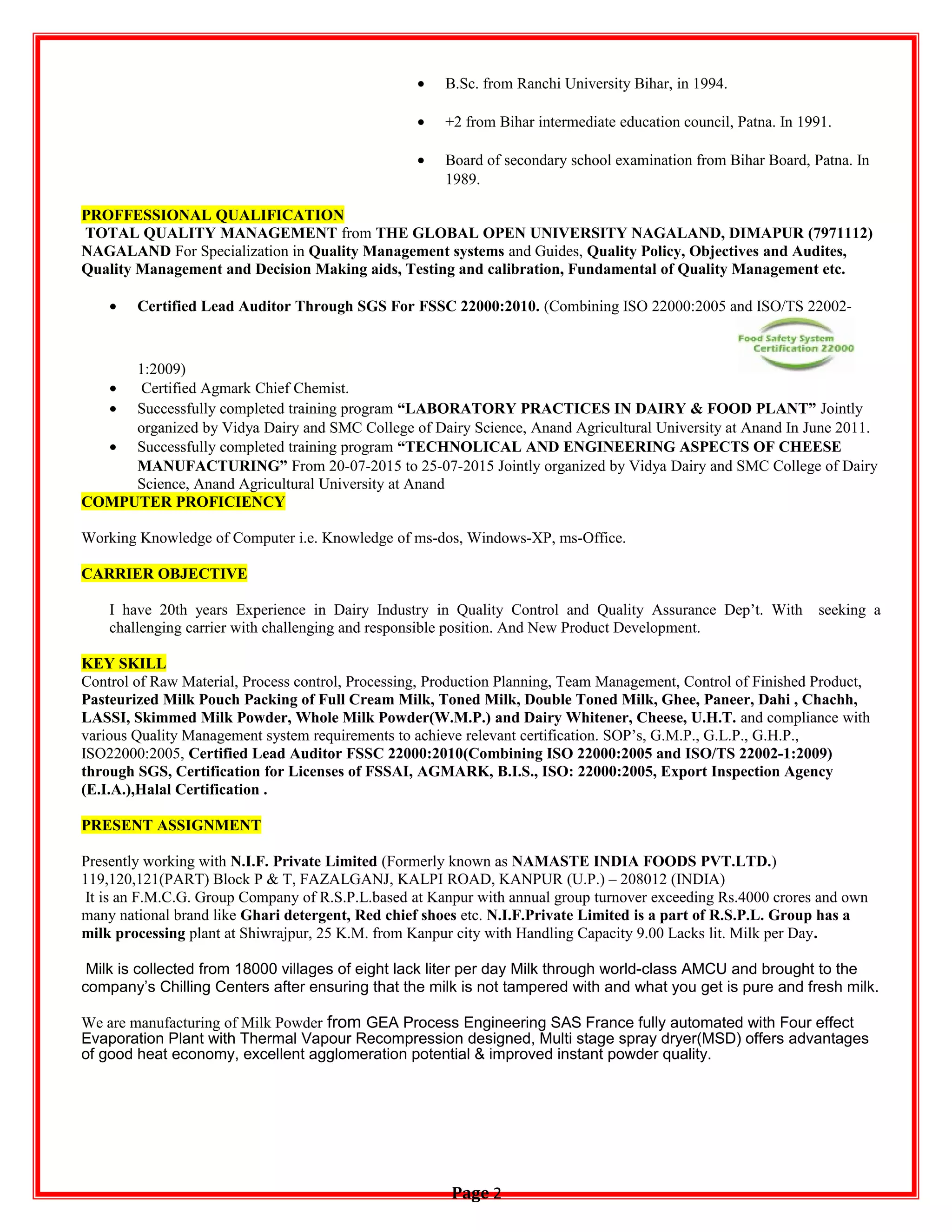 SUMAN CV | DOC | Agriculture | Industries