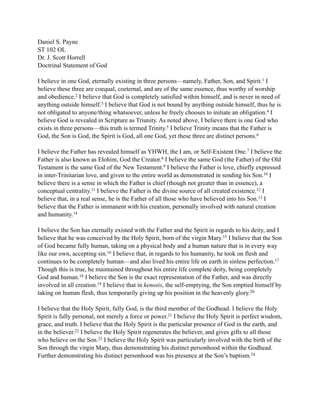 DP Doctrinal Statement of God | PDF