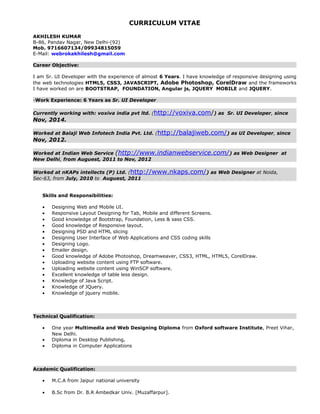 Resume(Akhilesh) | DOC