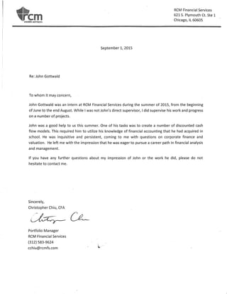 John Gottwald Letter of Reference-2 | PDF