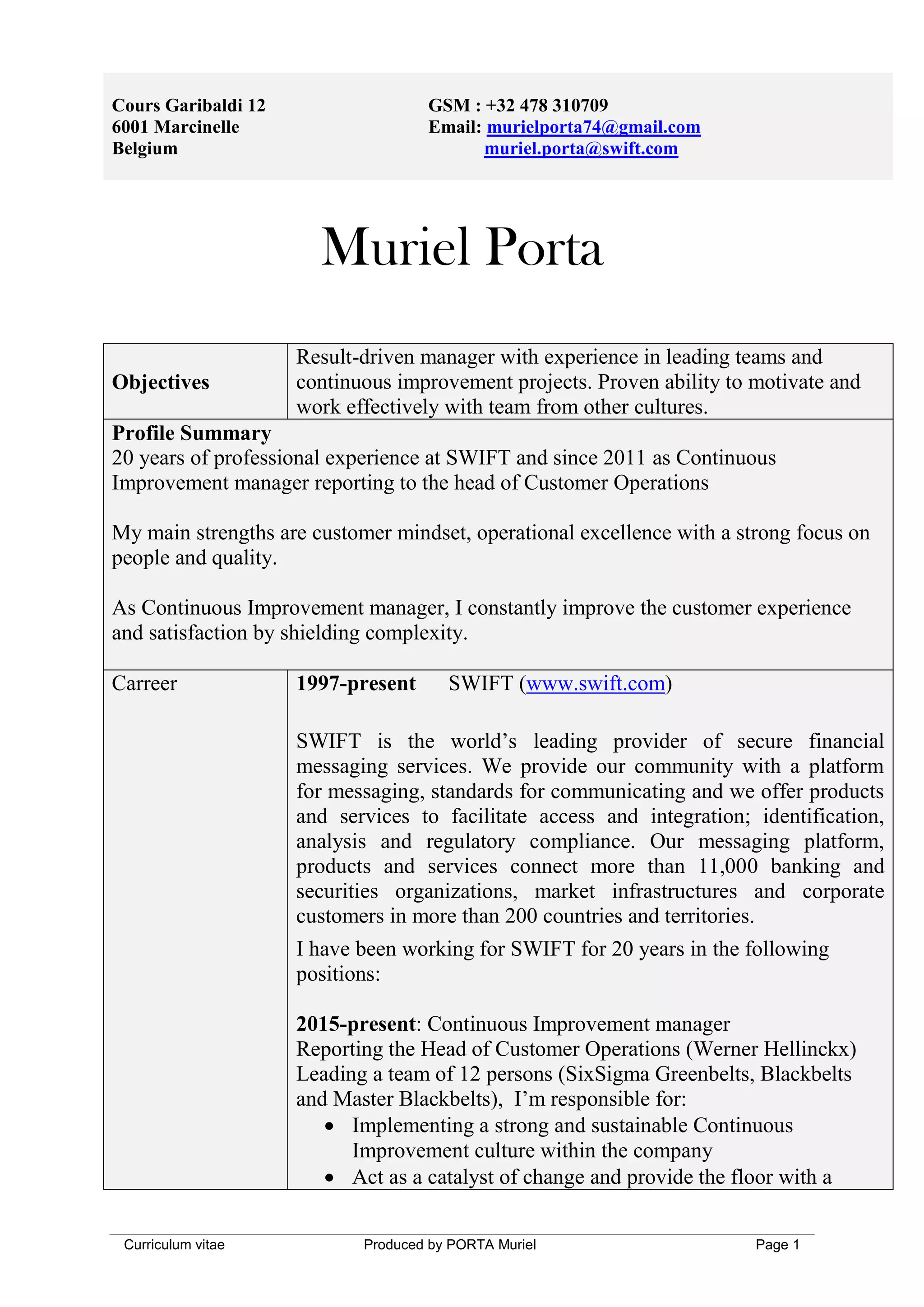 Muriel Porta_CV | PDF