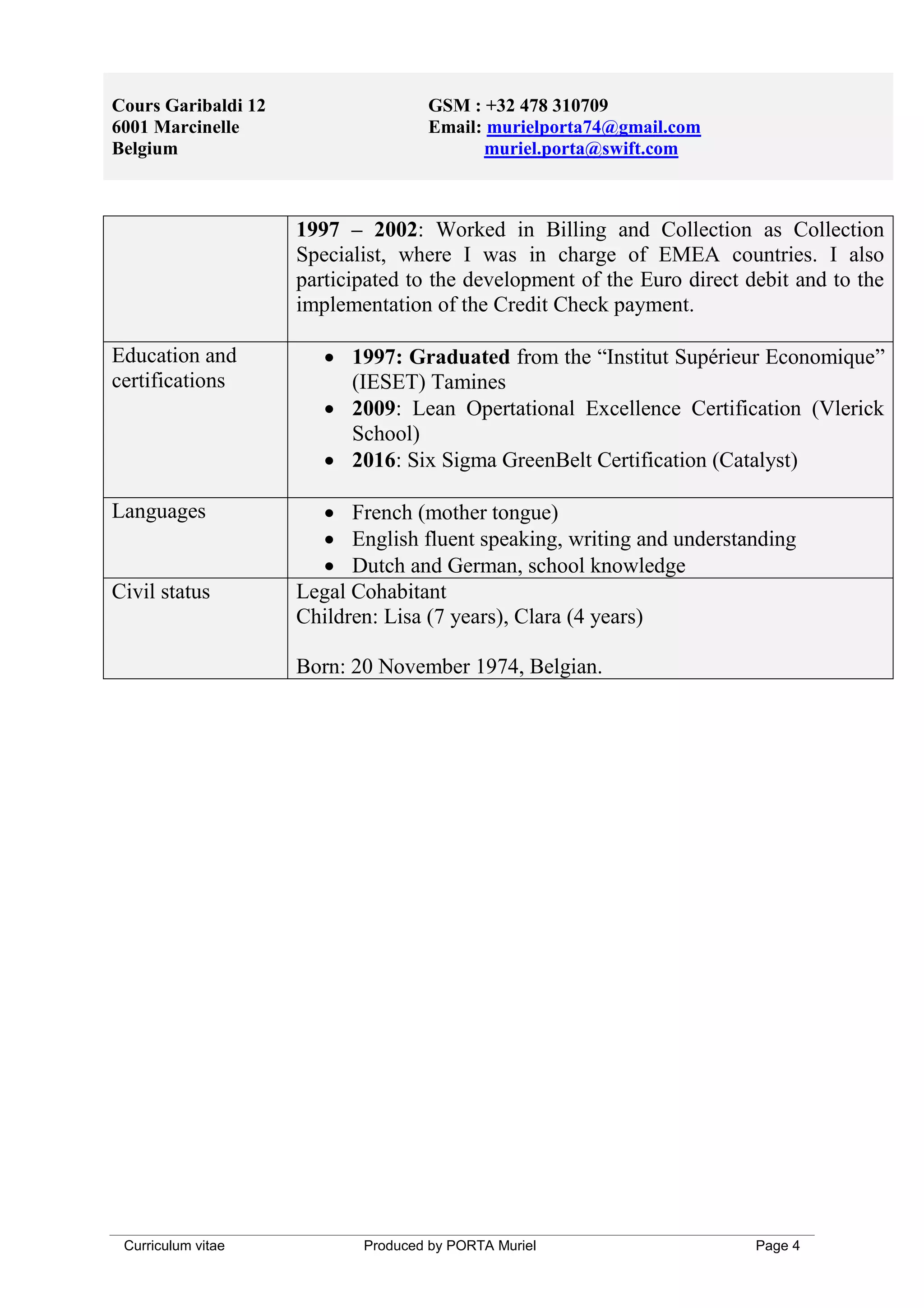 Muriel Porta_CV | PDF