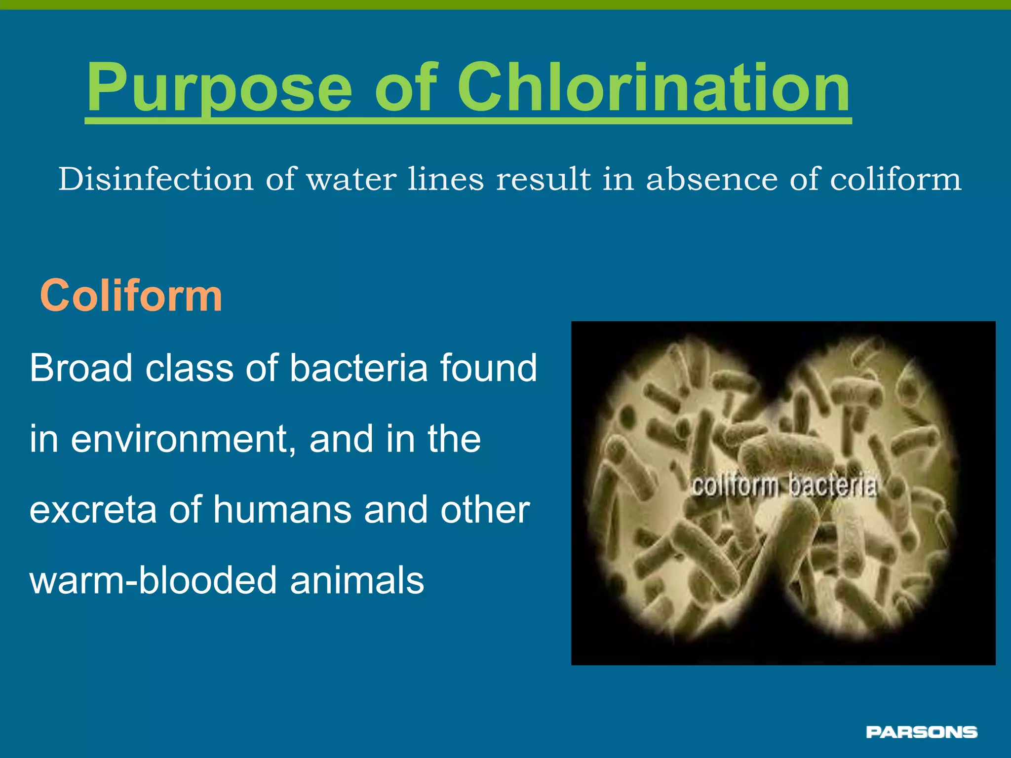 Disinfection and Chlorination of Potable Water Lines | PPSX