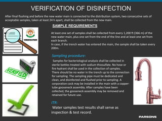 Disinfection and Chlorination of Potable Water Lines | PPSX