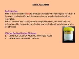 Disinfection and Chlorination of Potable Water Lines | PPSX
