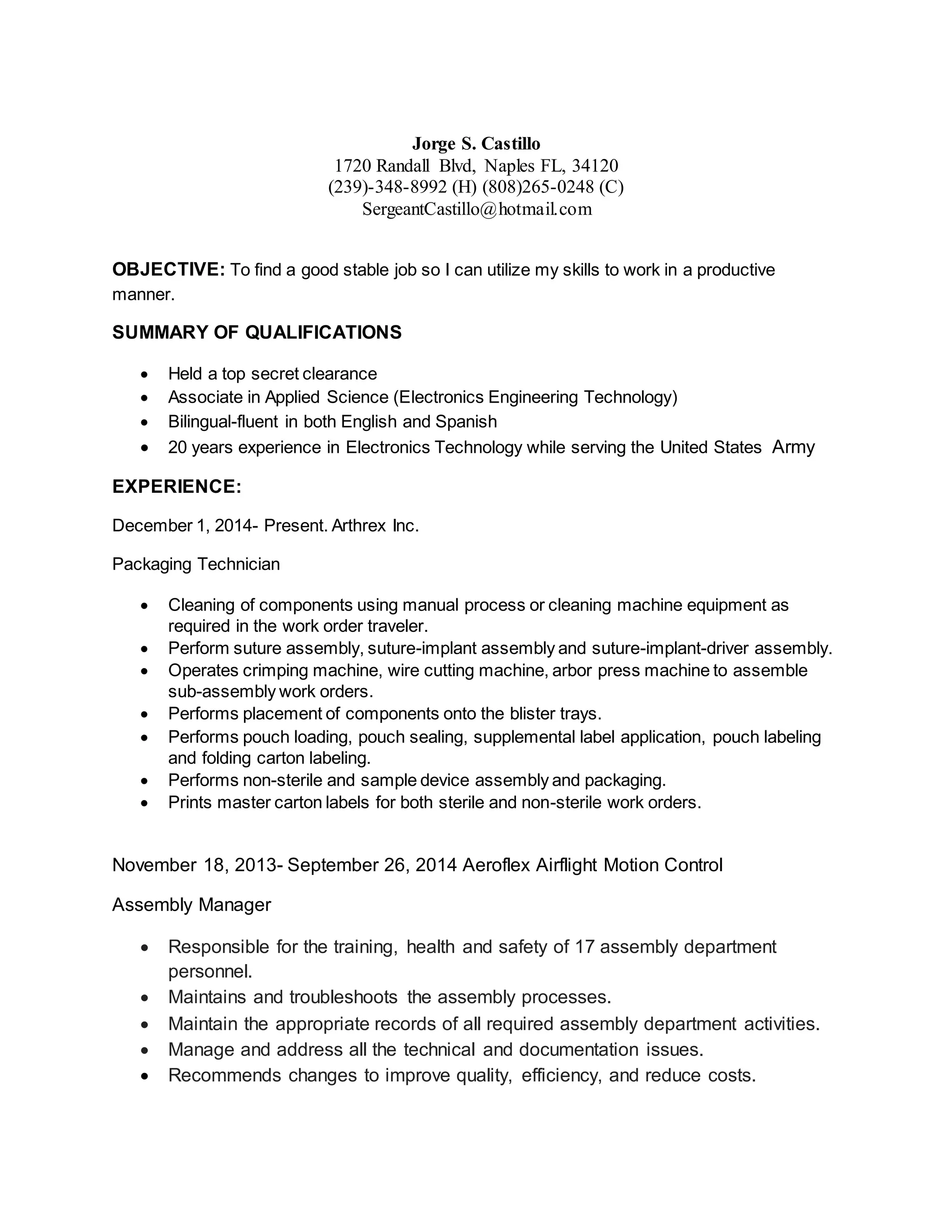 Civilian Resume General | DOCX