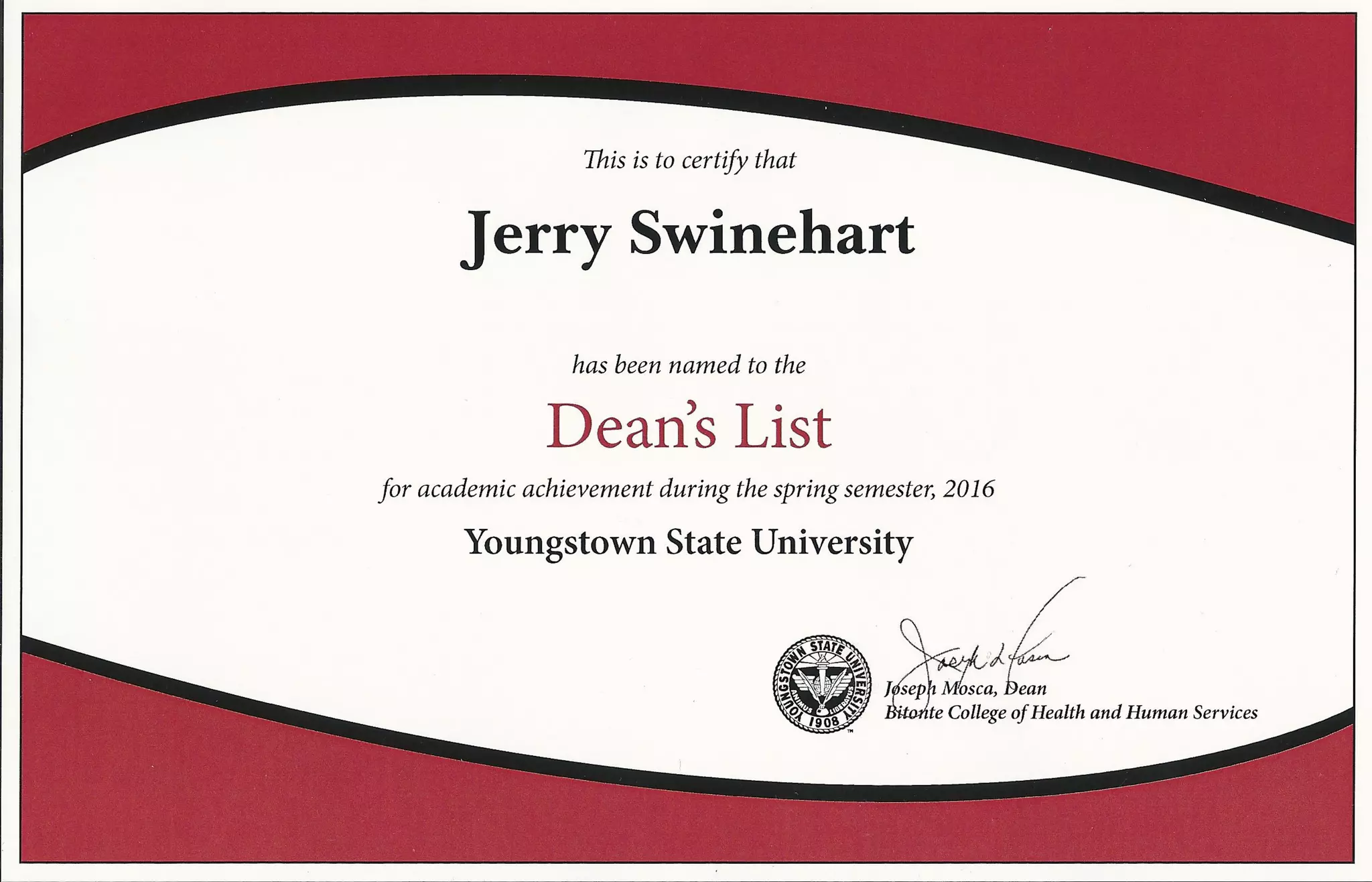 deans list certificate 2016 | PDF
