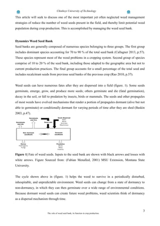The role of weed seed bank in crop production | PDF