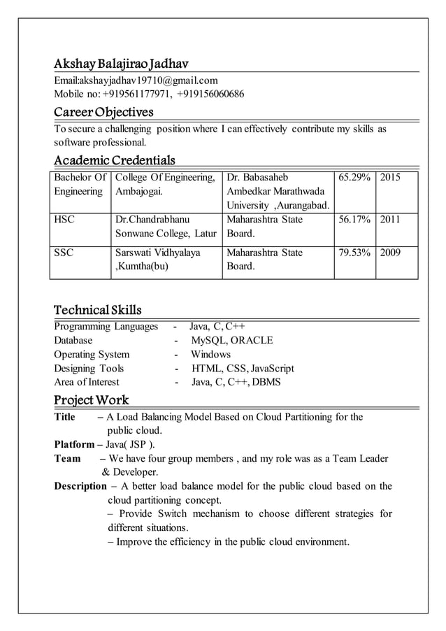 Akshay_Fresher_JAVA | PDF