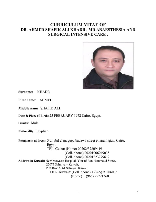 CV DR AHMED SHAFIK final 2015 pdf | PDF