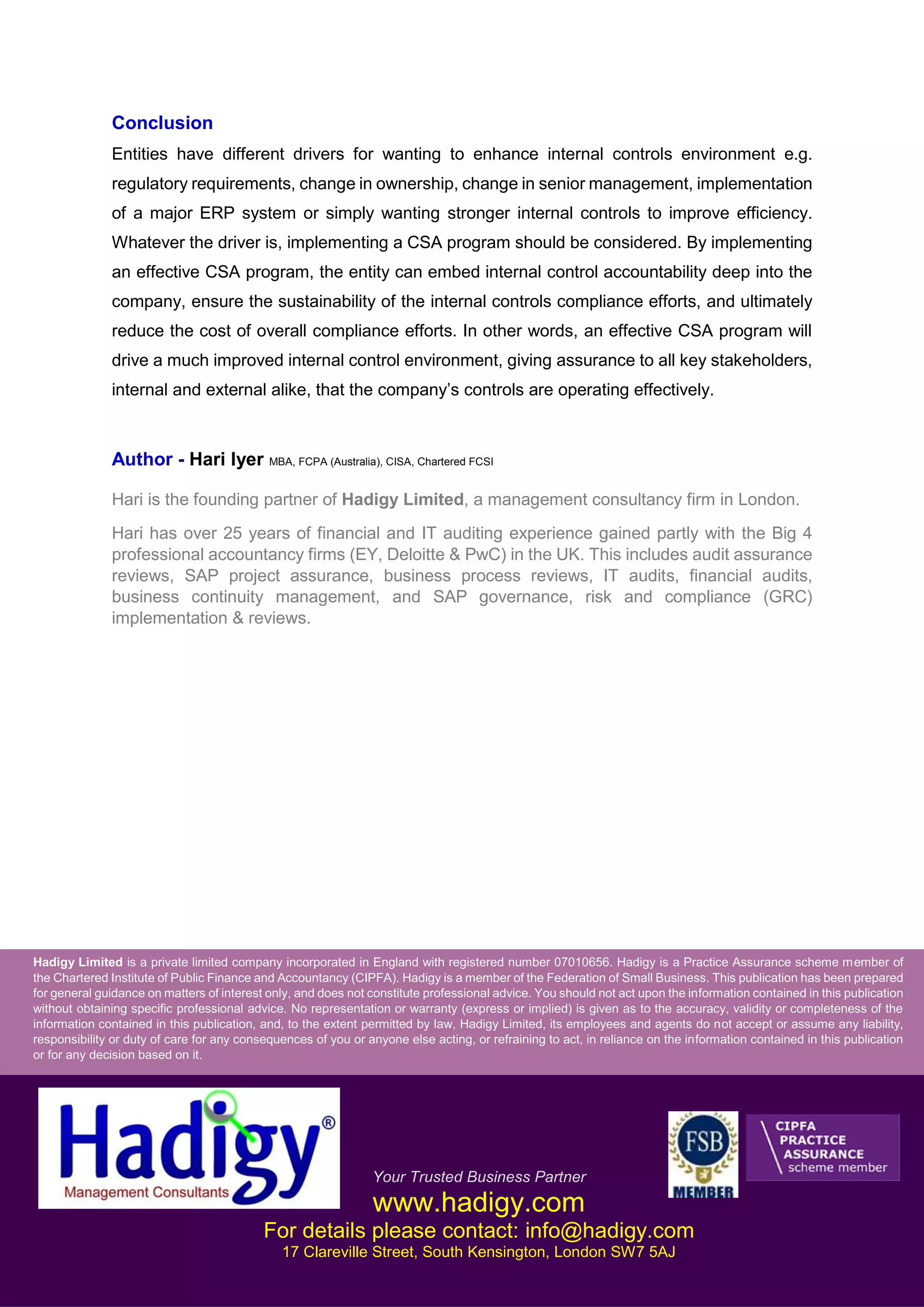 Control Self-Assessment article | PDF