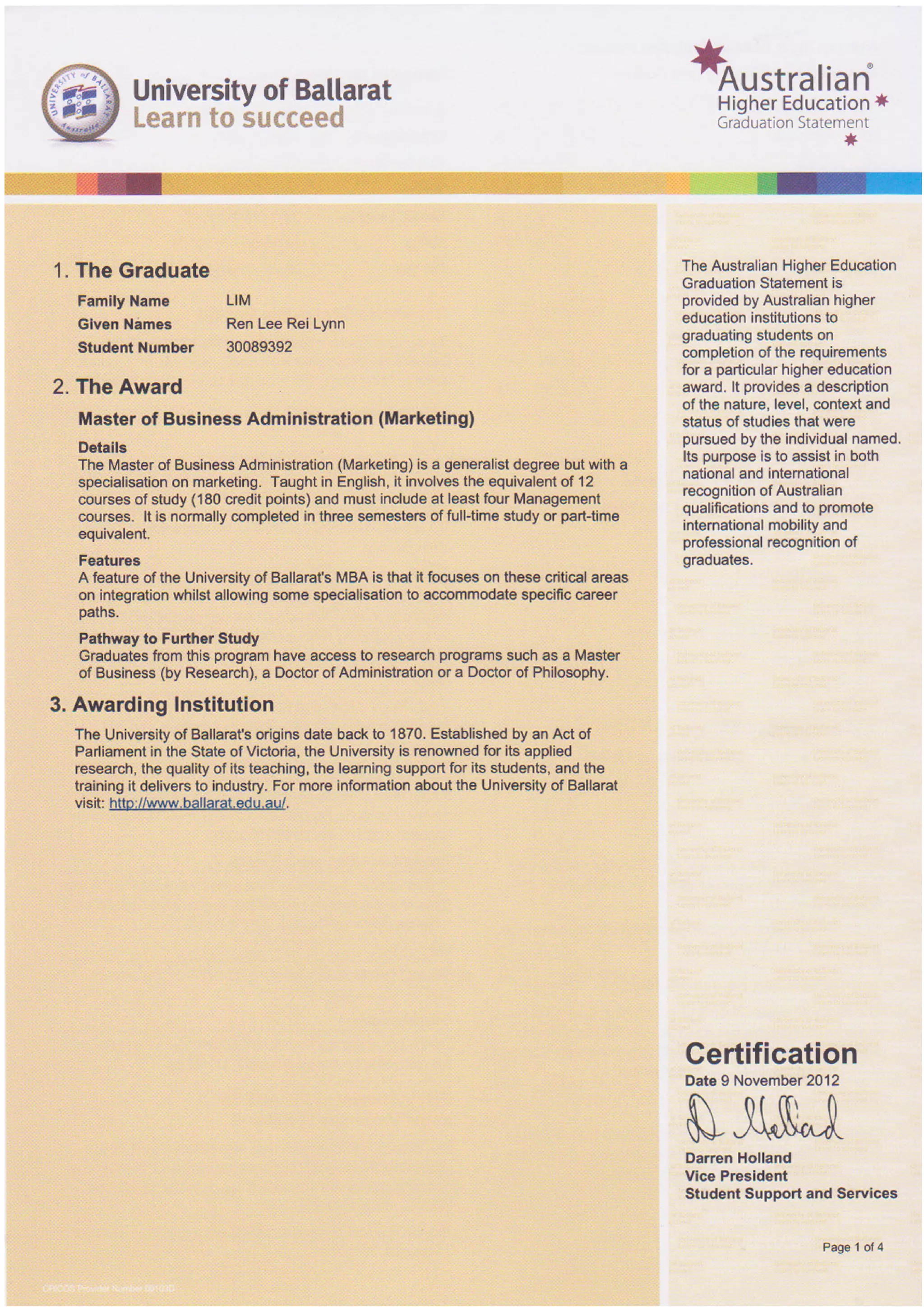 MBA Degree copy, transcripts | PDF