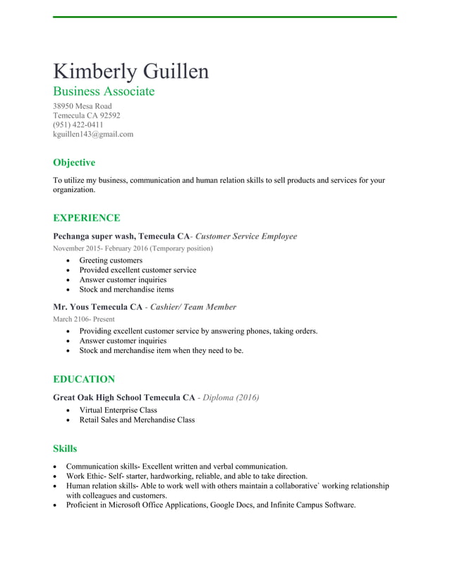 Kimberly Guillen's Resume | DOC