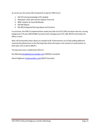 SAP CPM-BW Solution Overview | PDF