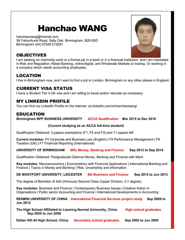 Hanchao WANG's CV 19022016 | PDF