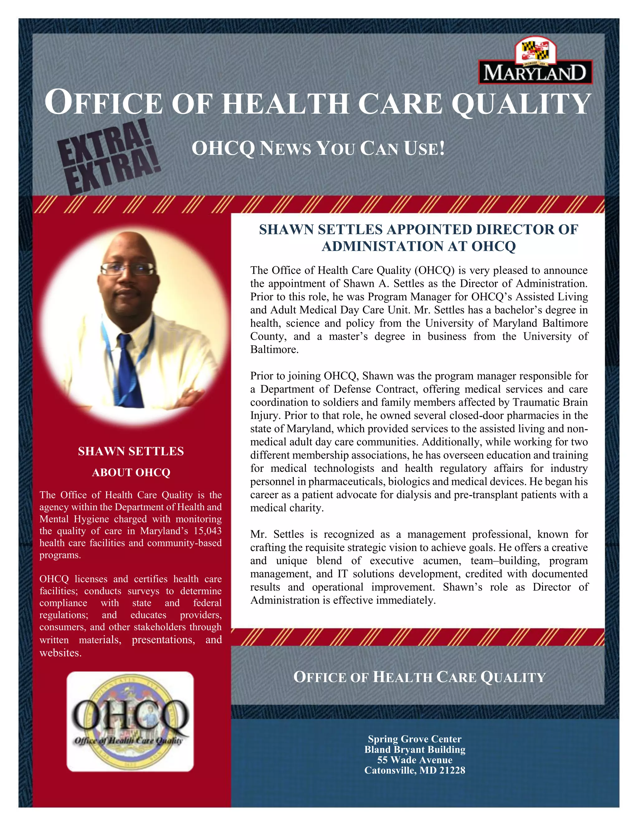 Announcement Settles, February 2015 | PDF