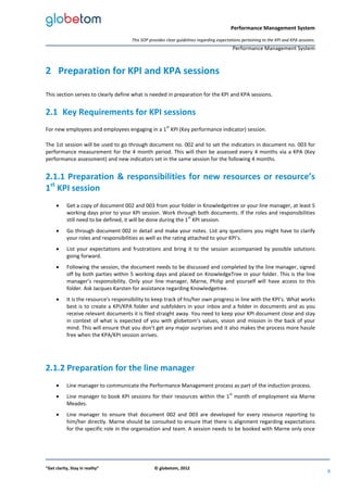 SOP - GlobeTOM Performance Management system Final | PDF