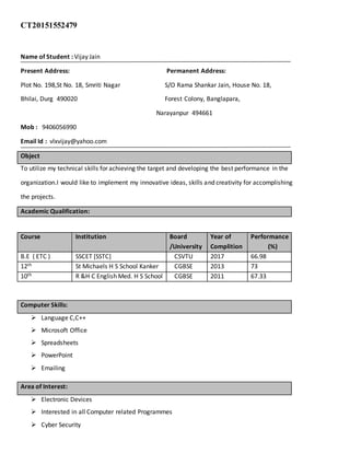 vijay's resume | PDF