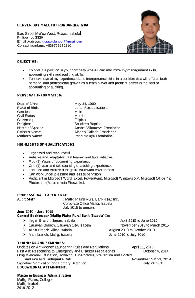 RESUME | DOC | Business | Business and Finance
