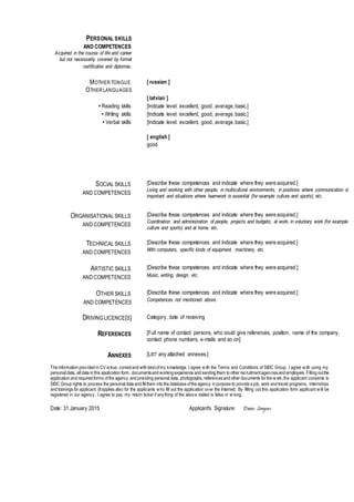 Personal information | DOCX