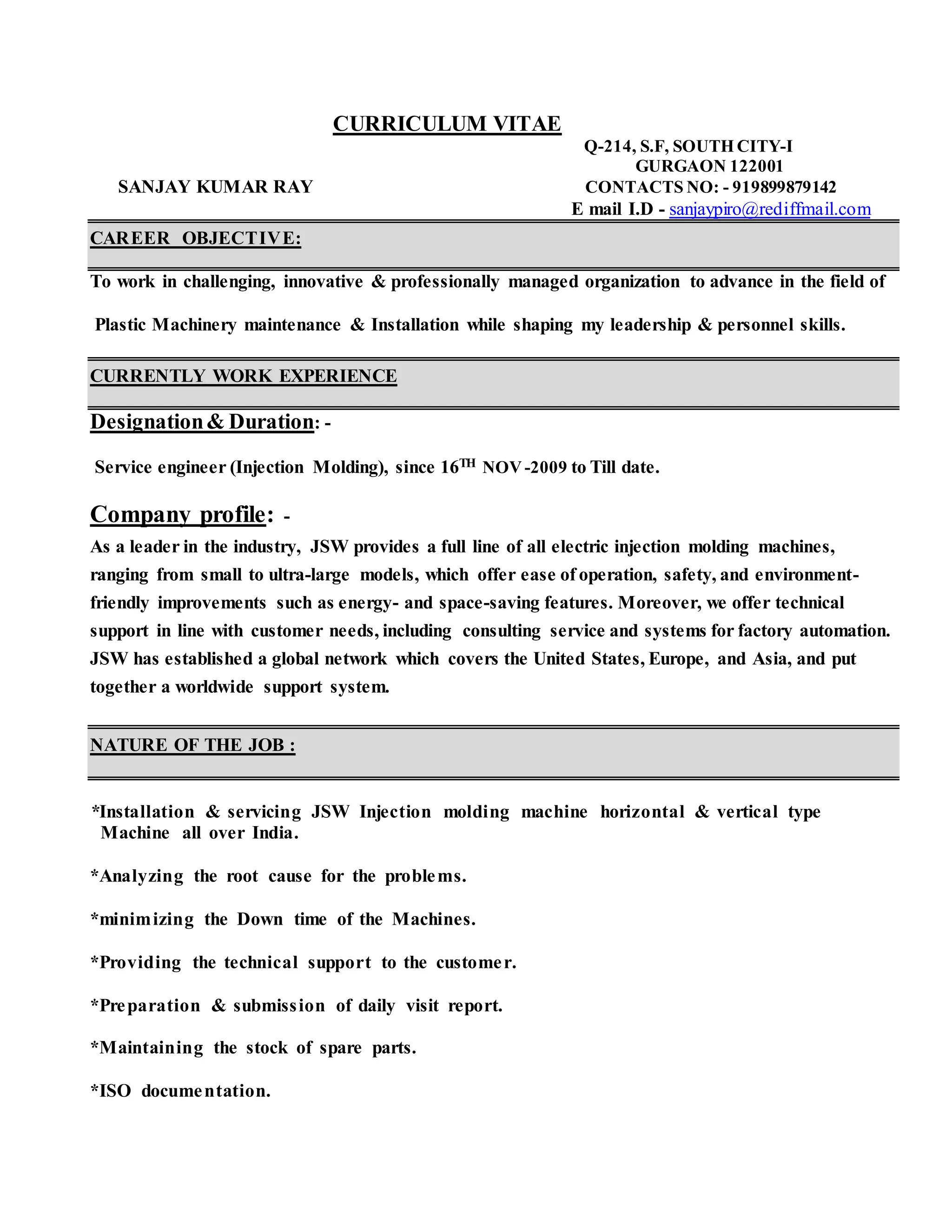 SANJAY RESUME | DOCX