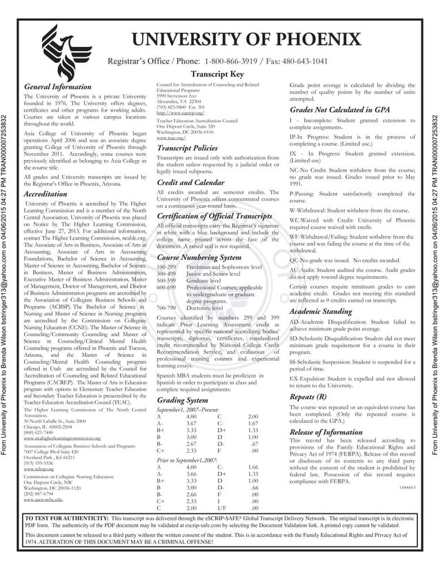 completed-transcript-7253832 | PDF | College Education | Education